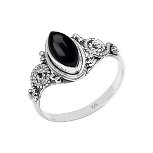 Black Onyx Stone Ring, 925 Sterling Silver Ring Statement Ring For Women - Girls, 5X10mm Natural Marquise Shape Gemstone Ring, Christmas Gifts, Gemstone Ring Size US 11 Handmade Ring