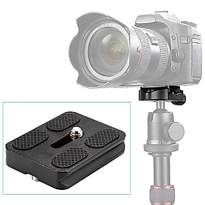 Neewer Pack of 2 PU-50 50 mm Universal Metal Quick Release Plate with 1/4 Inch Screw, Compliant with Standard for Camera Tripod Ball Joint (Black)
