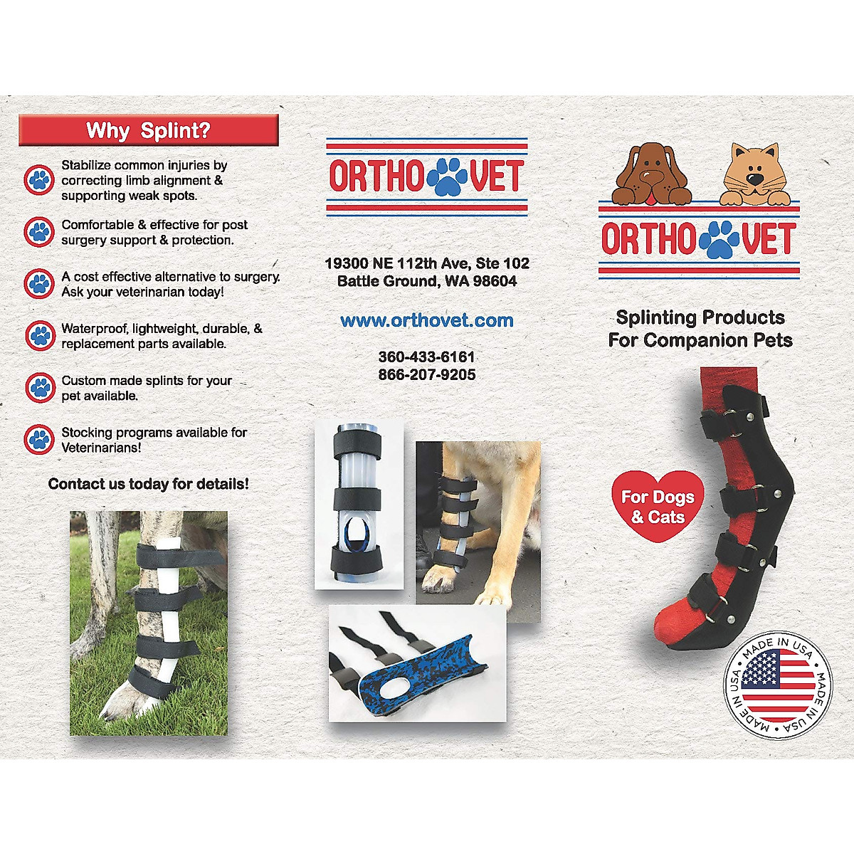 OrthoVet Standard Rear Splint for Dogs and Cats with Arthritis or Injuries (XXS)