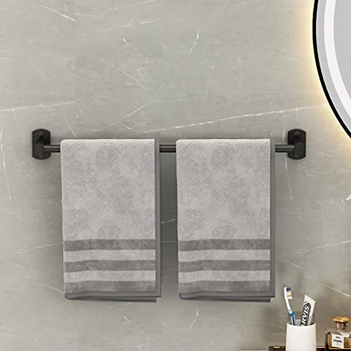 Dancrul Bathroom Towel Bar for Wall Mount-Towel Rods for Bathroom-20 Inch Black Towel Holder Bath Towel Hanger