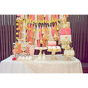 Gold Glittery Little Pumpkin Banner for Pumpkin Baby Shower Party Decorations, Thanksgiving Fall Theme Baby Shower Kid’s Birthday Party Decorations