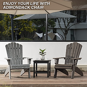 ACUEL Adirondack Chair Outdoor, Oversized Patio Chair Poly Lumber, Weather Resistant & Heavy Duty, Fire Pits Chair for Porch, Poolside, Lawn, Backyard and Garden, 350lbs Capacity (Dark Brown)