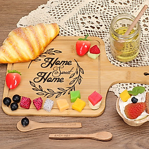 House Warming Gifts New Home - New Home Gifts for Home - House Warming Gifts New Home for Couple Women Men - Home Sweet Home Housewariming Gift Bamboo Serving Board Coasters Spoon