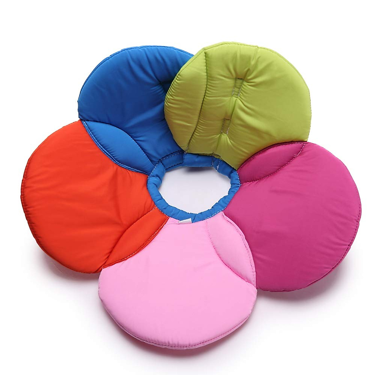 Dog Collar, Pet Cone E-Collar Flower Soft Elizabethan Waterproof Grooming Recovery Protecive Adjustable Collar for Puppy Small Medium Dogs (M Neck:11-13in, Rainbow)