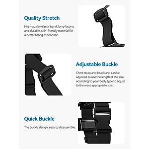 TELESIN Head Mount Strap Chest Mount Harness Video Camera Mount Accessories Kit Compatible with GoPro Hero 11,10,9,8,7,6,5,4, Session 3+, 3, 2, 1, Hero (2018),Fusion,DJI Osmo Action Cameras