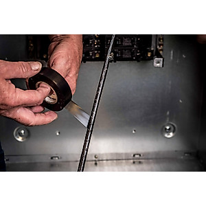 3M Temflex Vinyl Electrical Tape 175, Flame Retardant, Pressure-Sensitive Adhesive, Electrical and Mechanical Protection, Black, 7 mil, 3/4 in x 60 ft, 10 Rolls