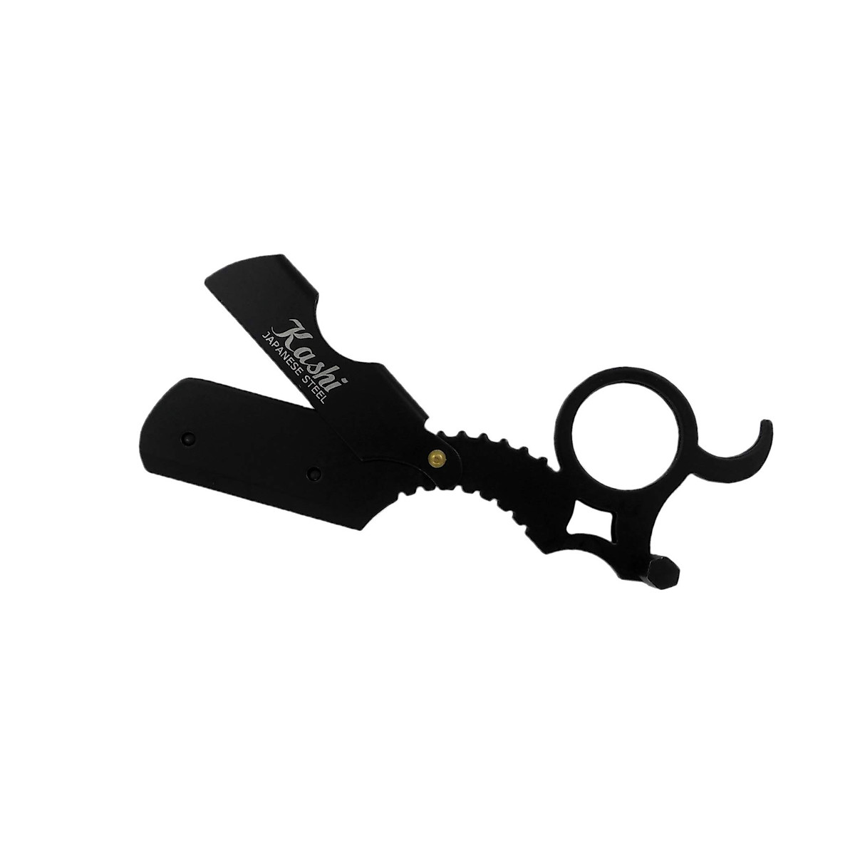 Barber Straight Edge Shaving Razor Single Finger Ring Black Razor With 100 Pcs Single Edge Blades.