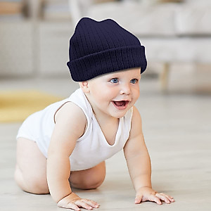 BOMPOW 4Pack Baby Beanie Hats Cozy Hat Infant Toddler Baby Beanies for Boys Girls Baby Winter Hats Gift