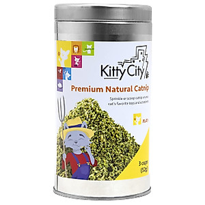 Kitty City Cat Premium Natural Catnip Tin, Premium Catnip Bag and 3-Pack, Catnip with Silvervine, Catnip Spray