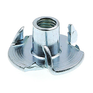 Prime-Line 9077897 T-Nuts, 3-Prong, #10-32 X 5/16 In., Zinc Plated Steel (20 Pack)