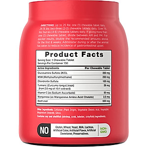 Horbäach Glucosamine for Dogs | 150 Chews | Hip and Joint Supplement for Dogs | Glucosamine, Chondroitin, MSM, Turmeric and More | Non-GMO & Gluten Free | by River & RULA
