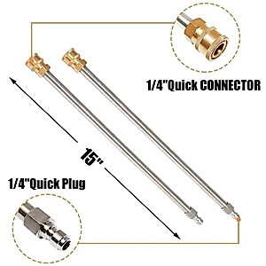 EDOU DIRECT Pressure Washer Surface Cleaner 15" with wheels | Composite | HEAVY DUTY | 4,000 PSI Max Working Pressure | Includes: 2 Pressure Washer Extension Wand Attachment