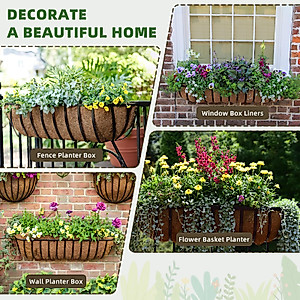 30 inch 3 Pack Trough Coco Liners, Natural Coconut Coir Fiber for Wall Basket Planters, Window Box Liners, Garden Planter Baskets, Fence Flower Baskets