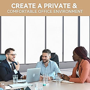 Bectosy Window Privacy Film Frosted Glass Window Film Heat UV Blocking Static Cling Non-Adhesive Window Frosting Film for Bathroom Home Office(White Frosted, 23.6" x 157.5")