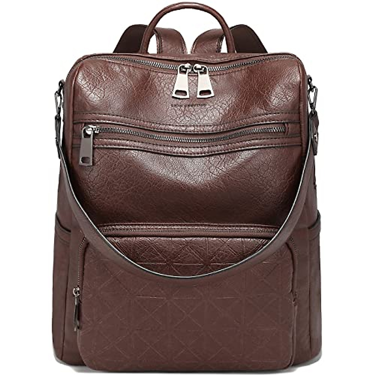 LING SHUIWEN LSW Women Backpack Purse Fashion Leather Large Designer with Laptop Compartment Luggage Strap Travel Ladies Shoulder Bags Convertible Satchel Handbags