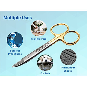 Dental Crown Collar cutting scissors 4.25" curved for thin metal plastic rubber sheet cutting scissors art n craft