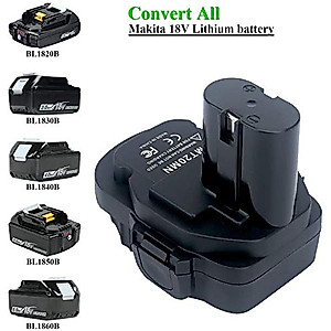 Replacement for Makita 18V Lithium Battery Adapter for Makita 18V NiCad&NiMh Tools, Convert Makita BL1830 BL1850 BL1860 BL1840 18-Volt LXT Slide Li-ion Battery to Makita 18V Ni-Cd/Ni-Mh Battery