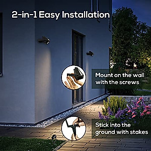FMART LED Landscape Lights 3Wx5 Outdoor Landscape Spotlights, Landscape Lighting COB Waterproof Garden Pathway Lights Walls Trees Flags Spotlights with Spike Stand, 2700K Warm White, 5Pack, UL Plug