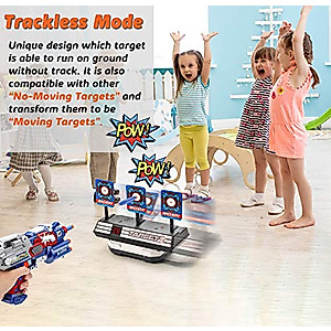Gasince Running Shooting Target for Nerf Guns Compatible with Nerf N-Strike Elite, Mega & Rival, Electronic Scoring Auto Reset Digital Targets, Ideal Gift Toy for Kids Boys & Girls