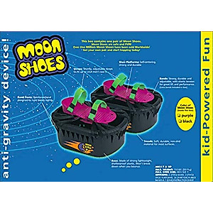 Moon Shoes Bouncy Shoes, Mini Trampolines for Your Feet, One Size, Black, New and Improved, Bounce Your Way to Fun, Very Durable, No Tool Assembly, Athletic Development, up to 130 lbs