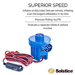 Swimline 12V Accessory Outlet Electric Pump for Inflatables