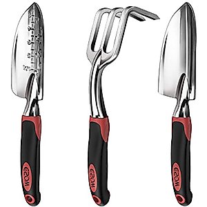 ESOW 11 Includes Hand, Transplant Trowel and Cultivator H Tool Set, 3 Piece Cast-Aluminum Heavy Duty Gardening Kit I, b