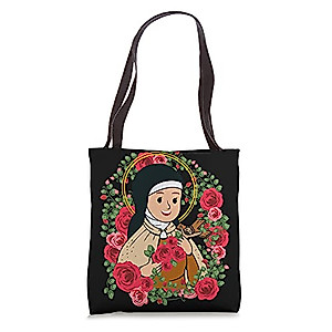 St Therese of Lisieux Kids Little Flower Rose Catholic Saint Tote Bag