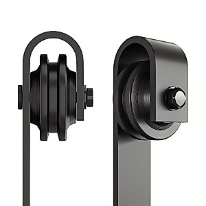 SMARTSTANDARD Sliding Barn Door Hardware Hangers 2pcs (Black) (J Shape Hangers)