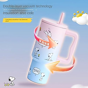 newdou A gift for ladies and girls. A stainless steel tumbler with a handle, a travel coffee cup, suitable as a birthday or Christmas gift. Capacity: 40 ounces.