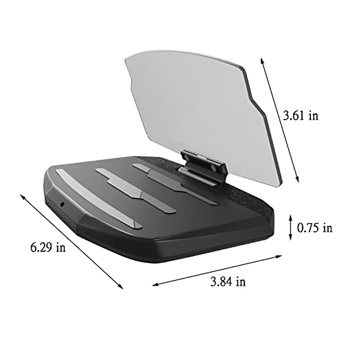 HUD Head Display Mobile Holder HUD Car Navigation Projector, Head Up Display Qi Intelligent Induction Wireless Fast Charging, Cell Phone Holder Compatible with Android and iOS