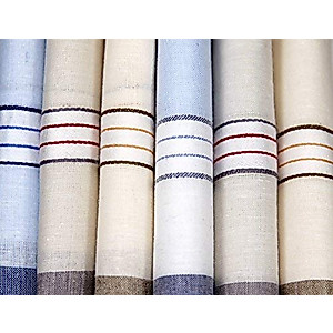 Men's Handkerchiefs,Classic design,100% Cotton Hankies,Pack of 6 (style 1)