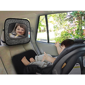 Good Gear Baby Car Mirror for Back Seat Rear Facing Carseat, Shatterproof Backseat View, Infant Safety Travel Essential, Black