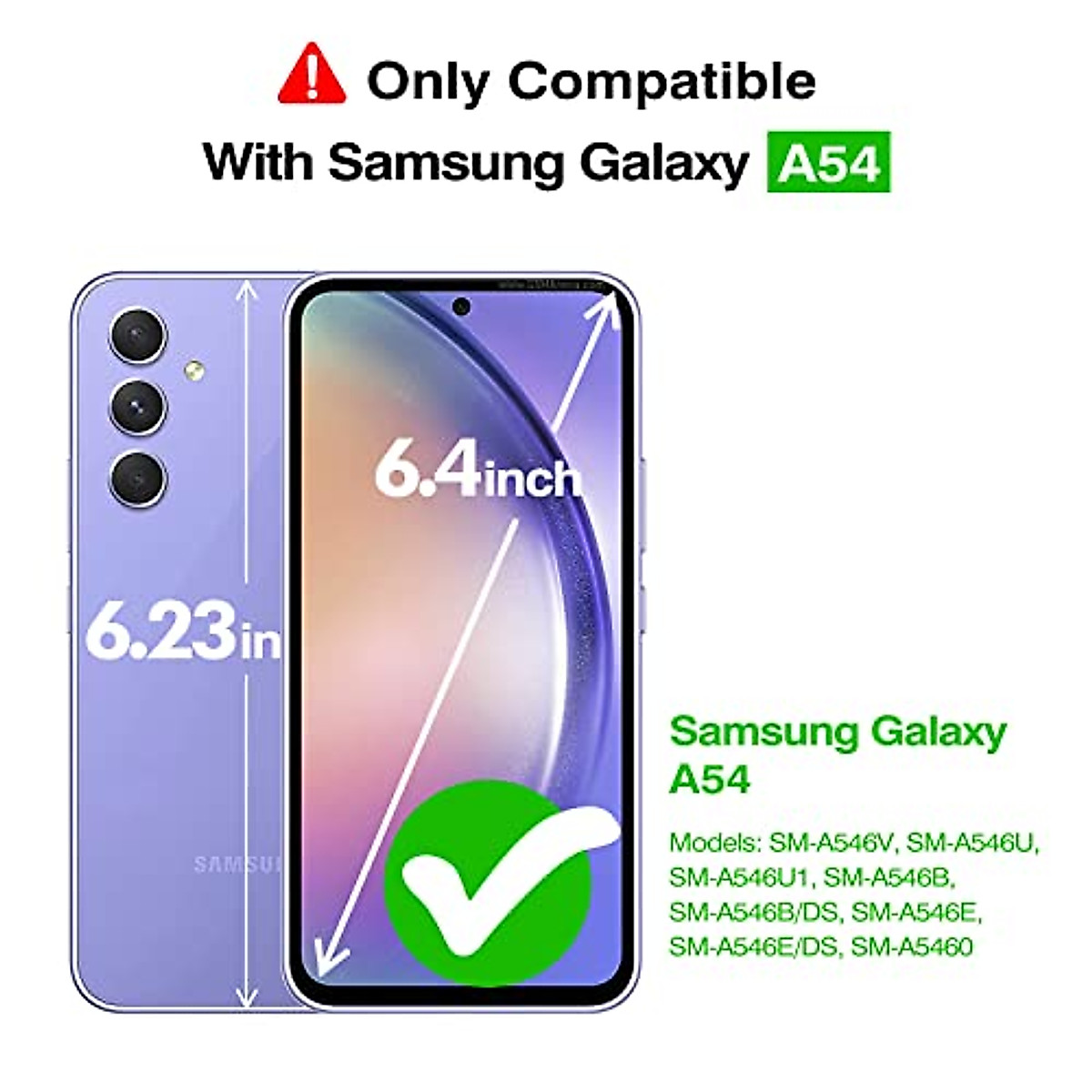 Rayboen Case for Samsung Galaxy A54 5G, Crystal Clear Designed Shockproof Protection Phone Case, Transparent Hybrid Sleek Light Durable Cover for Samsung Galaxy A54 5G