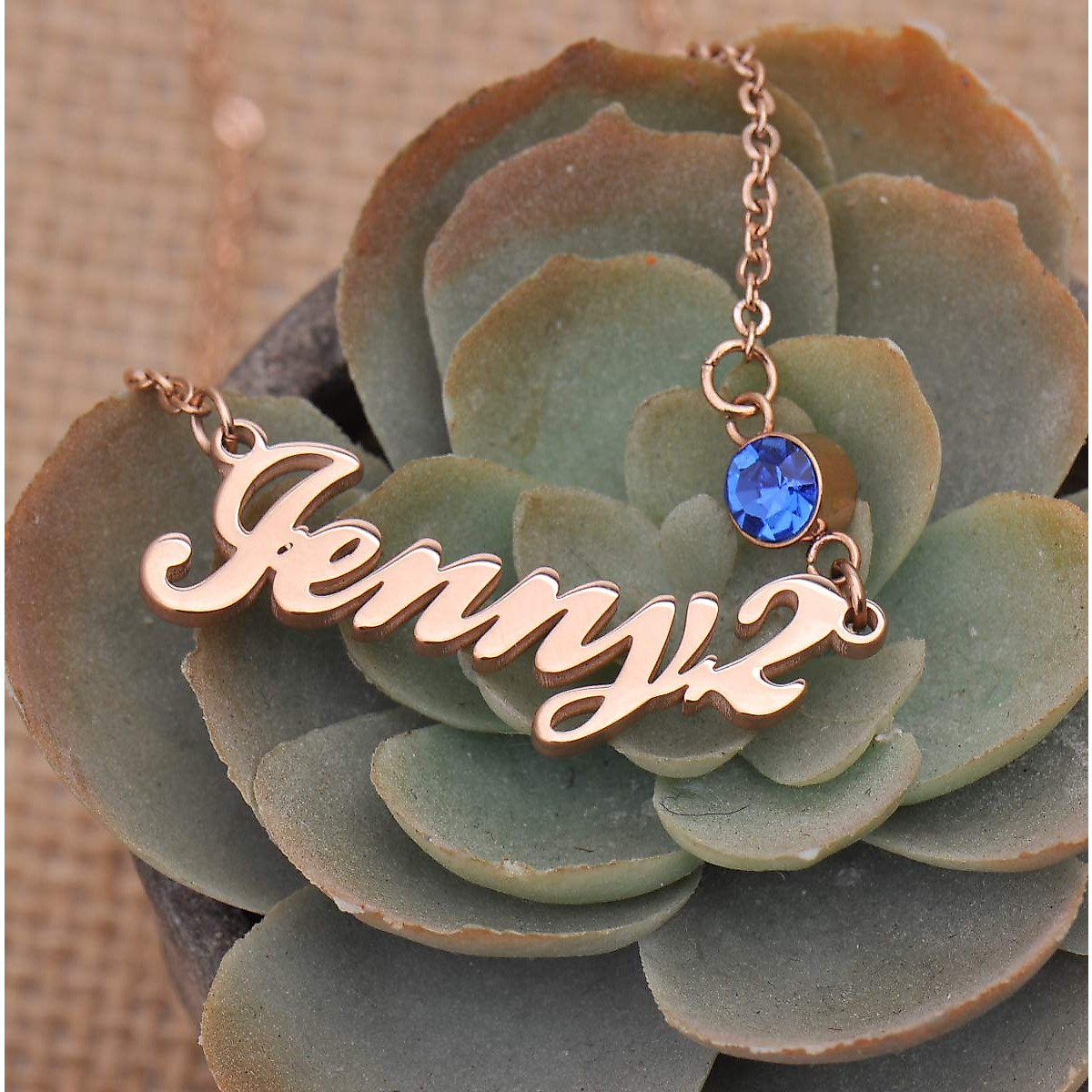 LikeFun Custom My Name Necklace with Birthstone Personalized Cobi Name Jewelry