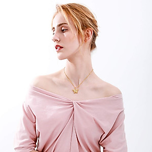 VAttract Butterfly Pendant Necklace Women Choker 18k Gold Plated Chain Jewelry for better hoping in the future 18 Inch as a gift for wife girlfriend (Gold)
