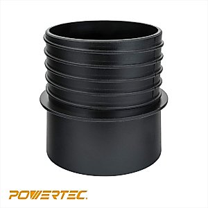 POWERTEC 70284 4" Quick Connect Coupler with Left-Hand Threaded End to 4" I.D. Flexible Hose