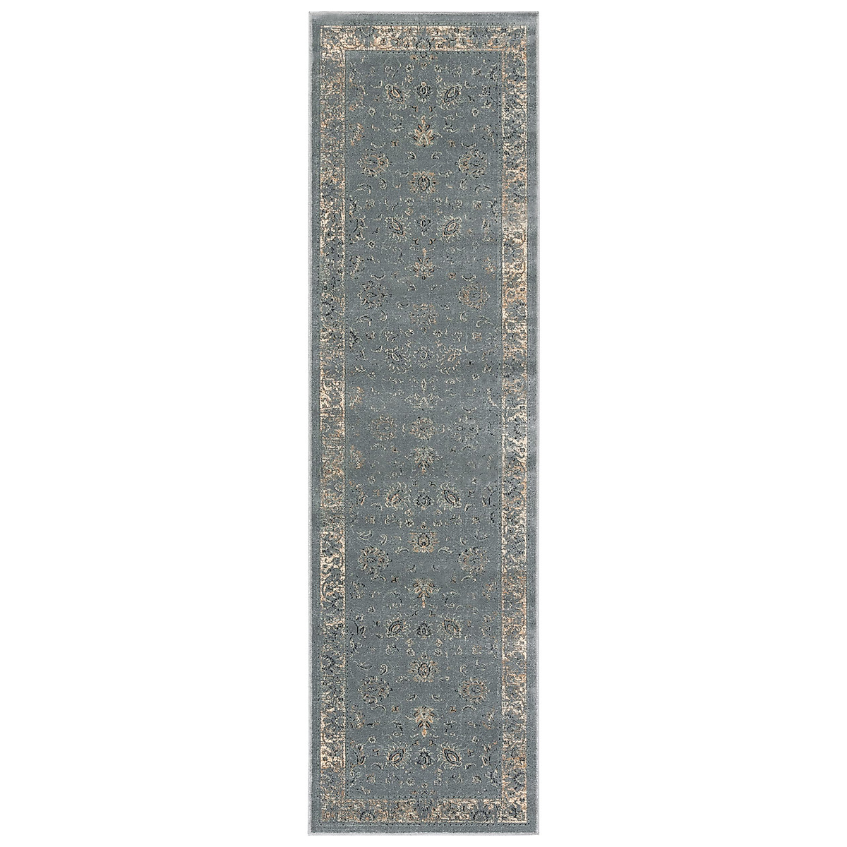 SAFAVIEH Vintage Collection Runner Rug - 2'2" x 6', Soft Anthracite, Oriental Distressed Viscose Design, Ideal for High Traffic Areas in Living Room, Bedroom (VTG117-330)