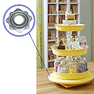 10Pack Lazy Susan Hardware, 3” Square Ball Bearing Swivel Plate, 120lbs Capacity 5/16” Thick Rotating Disc, Lazy Susan Turntable for Serving Trays, Kitchen Cabinet, Craft Project, Makeup Holder