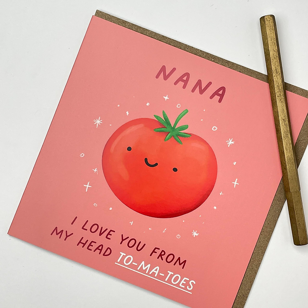 Old English Co. Funny Birthday Cards for Nana - Tomato Pun Birthday Card for Her - Well Done Thank You Card for Women - Female Birthday Card | Blank Inside Envelope