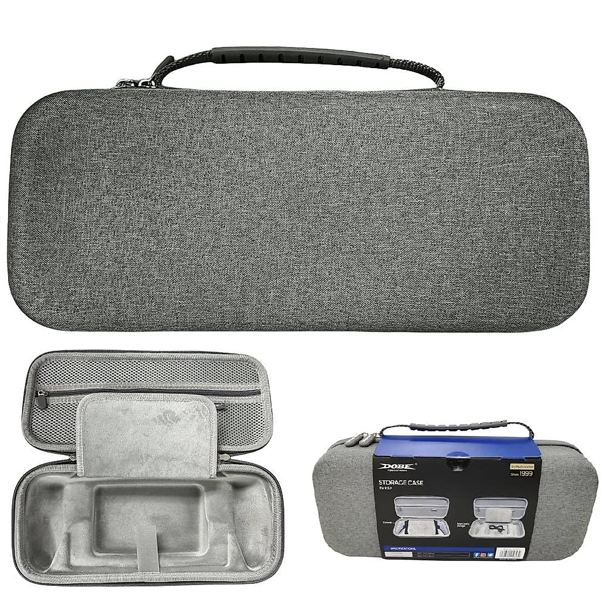 AZURAOKEY Compatible with PS Portal Accessories, Handheld Game Consoles EVA Hard Carrying Case and 9H Hardness Tempered Glass Screen Protector for Playstation 5 Portal Accessories