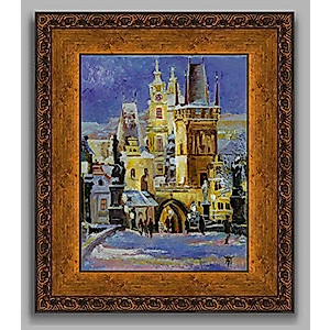 SOLD,Gateway to Prague, The Golden City By Internationally Renown Painter Yary Dluhos