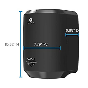 SofPull Centerpull Junior Paper Towel Dispenser Starter Kit by GP PRO, 58009B, 1 Black Dispenser (58008B) and Paper Towel Roll (28125)