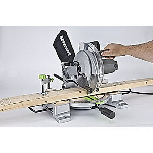 Genesis GMS1015LC 15-Amp 10-Inch Compound Miter Saw with Laser Guide and 9 Positive Miter Stops , Gray