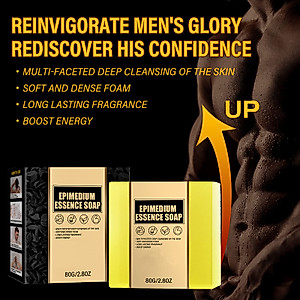 LINGXIN 2PCS Epimedium Essence Soap, Men's Intimate Soap, Bath Body Soap,All Natural Bar Soap,stocking stuffers for men