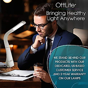 OttLite Recharge LED Desk Lamp with ClearSun LED Technology - Portable, Dimmable & Flexible Gooseneck - Travel-Friendly Task Lamp with Rechargeable Battery - for Home, Reading, Office & College Dorms