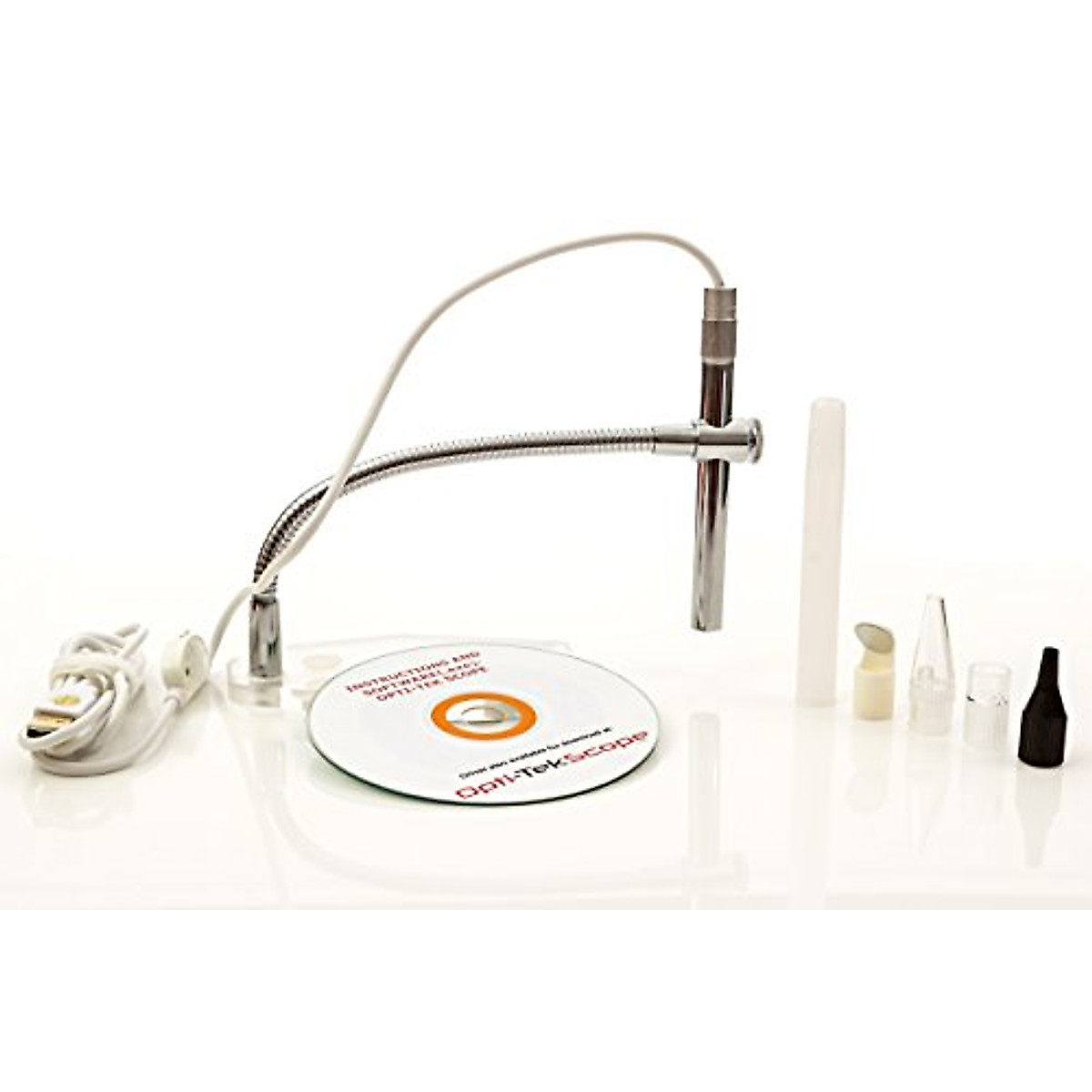 Opti-Tekscope Digital USB Microscope Camera- Advanced CMOS Sensor, True High Definition Macro 200x Zoom Imaging –1600 x 1200, Video, Flexible Acrylic Stand, 8 LED, Windows Mac Linux