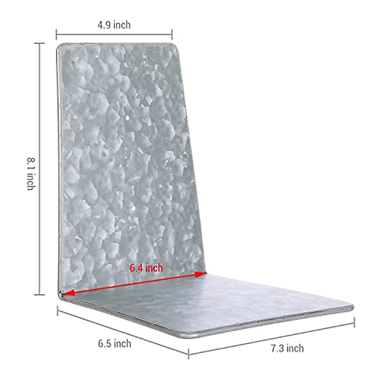 MyGift 7-Inch Rustic Galvanized Metal Floating Shelves - Wall Mounted Decorative Shelf Rack, Set of 2