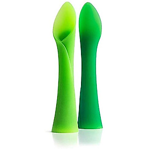 Olababy 100% Silicone Training Cup with Straw Lid (Coral) and Training Spoon Set Bundle