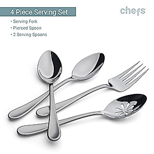 Chefs 18/10 Stainless Steel 44pc Flatware Set, Service for 8, Mesa Satin