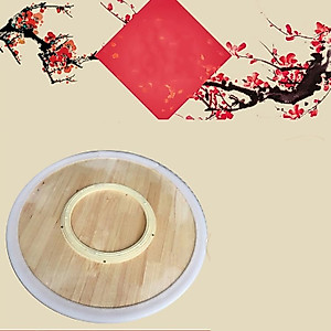 70cm-100cm Lazy Susan Large Wood Dining Table Turntable,Flat Polished Edge，Premium Round Circular Plate，Perfect Circle，tempered glass table top replacement (Color : Brown, Size : 80CM(31.5IN))